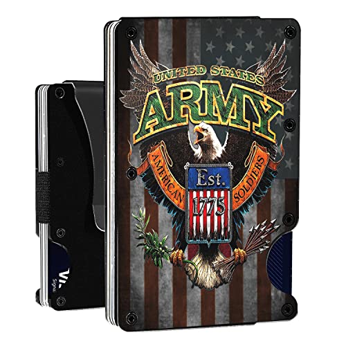 Amazon.com: MIKENCO Veteran Military Wallet Eagle Flag Slim Blocking ...
