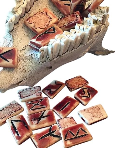 Amazon.com: Real Bone and Blood Runes - Elder Futhark - Authentic Hand ...