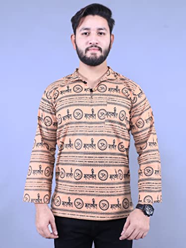 Buy The Printex India Mahakal Design Om Print mahadev Short Kurta for ...