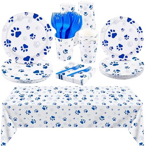 Amazon.com: Fangleland 8Pcs Dog Paw Print Streamers Birthday ...