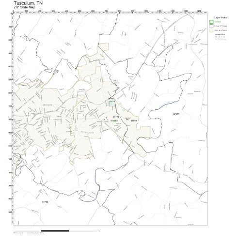 ZIP Code Wall Map of Tusculum, TN ZIP Code Map Laminated: Amazon.com ...