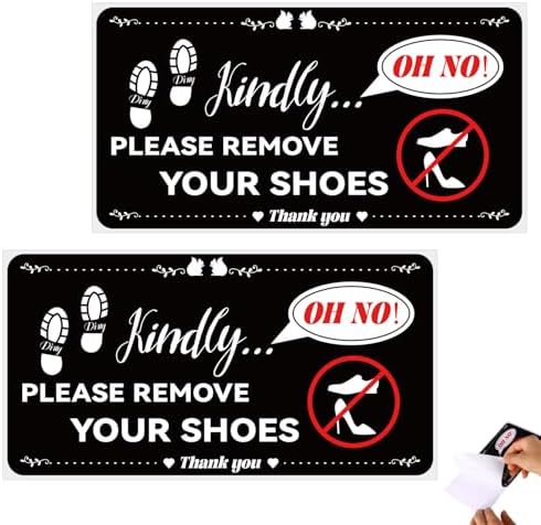 Amazon.com: 2pcs Please Remove Your Shoes Signs, 5x10 inch No Shoes ...