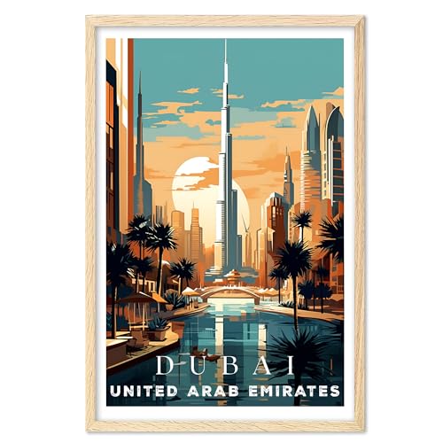 Amazon.com: Dubai Poster, United Arab Emirates Poster, Dubai Wall Art ...