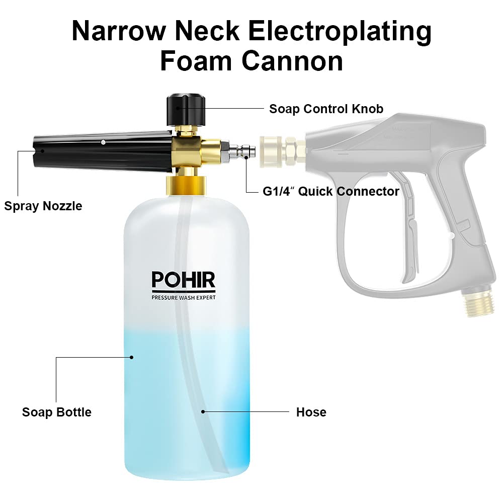Buy POHIR Pressure Washer Foam Cannon with 1/4 Quick Connect ...