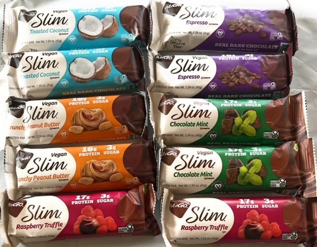 Amazon.com : Variety Slim Protein Bar Variety Pack 10 Count 16-17g ...