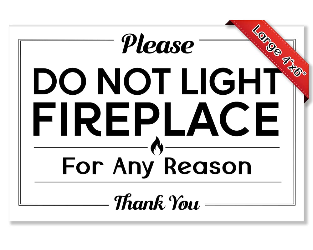Amazon.com: Airbnb Essentials For Hosts - Do Not Light Fireplace - 4"x6 ...