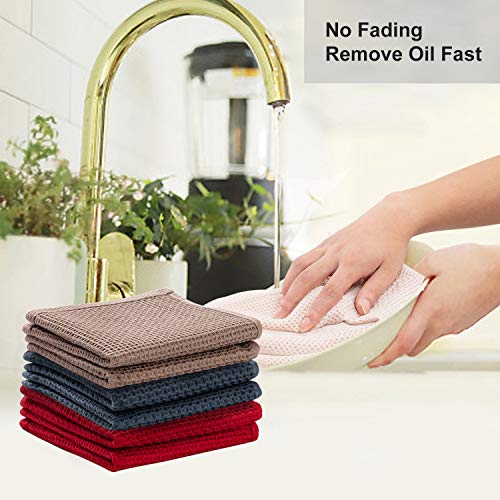Buy 100% Cotton Kitchen Dish Cloths, 8-Pack Waffle Weave Ultra Soft ...