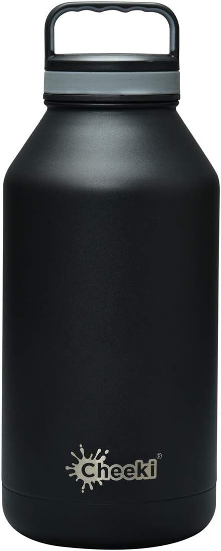 Amazon.com: Cheeki 64oz Stainless Steel Water Bottle - Matte Black ...