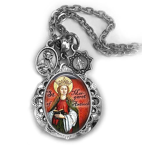 Amazon.com: St. Margaret of Antioch Locket Necklace, Patron Saint ...