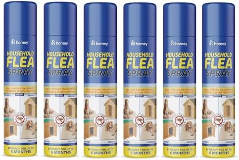 6 PACK - 200ml Flea Spray / Home Animal Cats Dogs Kills Fleas Tick ...