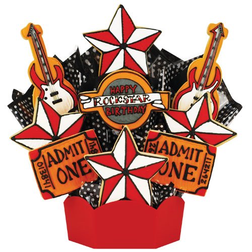 Amazon.com: Happy Rockstar Birthday Cookie Bouquet Gift Basket {A352 ...