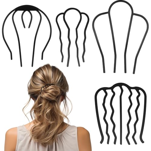 4 Pcs French Twist Hair Tool Metal French Twist Hair Pin U-Shape French ...