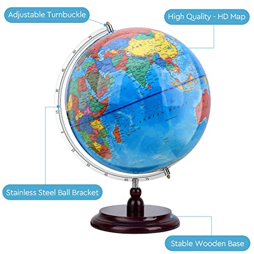 Snapklik.com : World Globe For Kids Learning, 13 Inch Globes Of The World