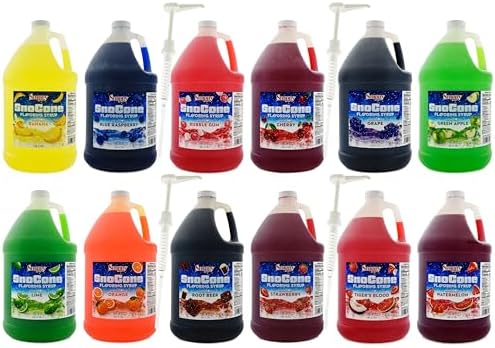 Amazon.com: Snappy Sno Cone Syrup Mix & Match 4 Pack with 4 Syrup Pumps ...