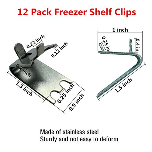 20158 Freezer Shelf Clips 12 Pack Stainless Steel Square - Want It All