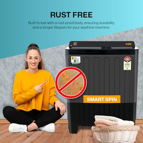 VW 8.5 kg 5 Star Storm Wash with Toughened Glass Semi Automatic Top ...