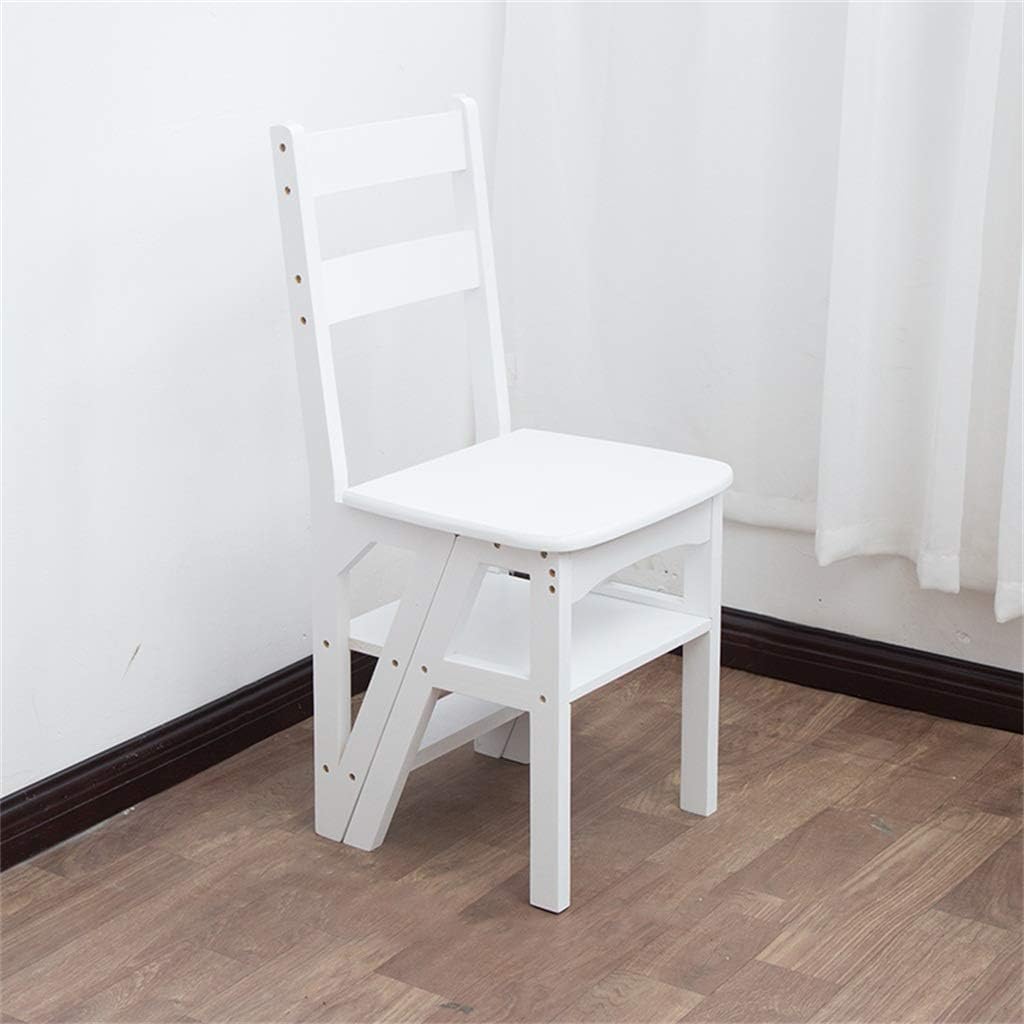 Amazon.com: 4 Step Ladder Wood Ladders Convertible Ladder Chair Library ...