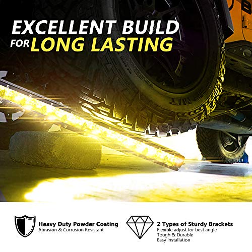 Snapklik.com : 32 INCH Yellow Led Light Bar 150W Spot Flood Combo Beam ...