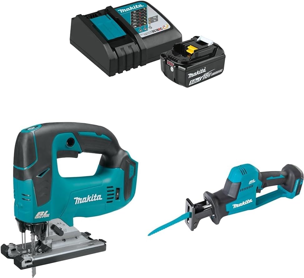 Amazon.com: Makita XVJ02Z 18V LXT® Brushless Jig Saw & XRJ08Z 18V LXT ...