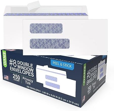 Amazon.com : 500 No. 9 Double Window Security Envelopes - Designed for ...