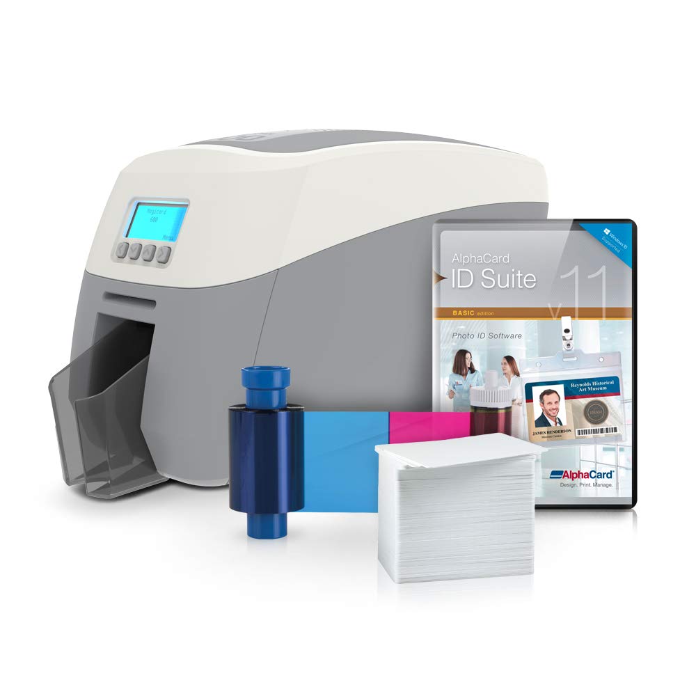 Amazon.com: Magicard 600 Single Sided ID Card Printer System w/ 300 ...