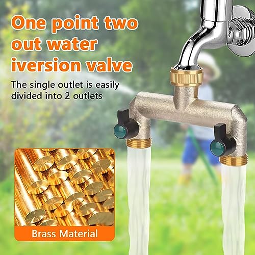 BUZIFU Brass Garden Tap Splitter, 3/4″ Tap Splitter Hose Connect ...