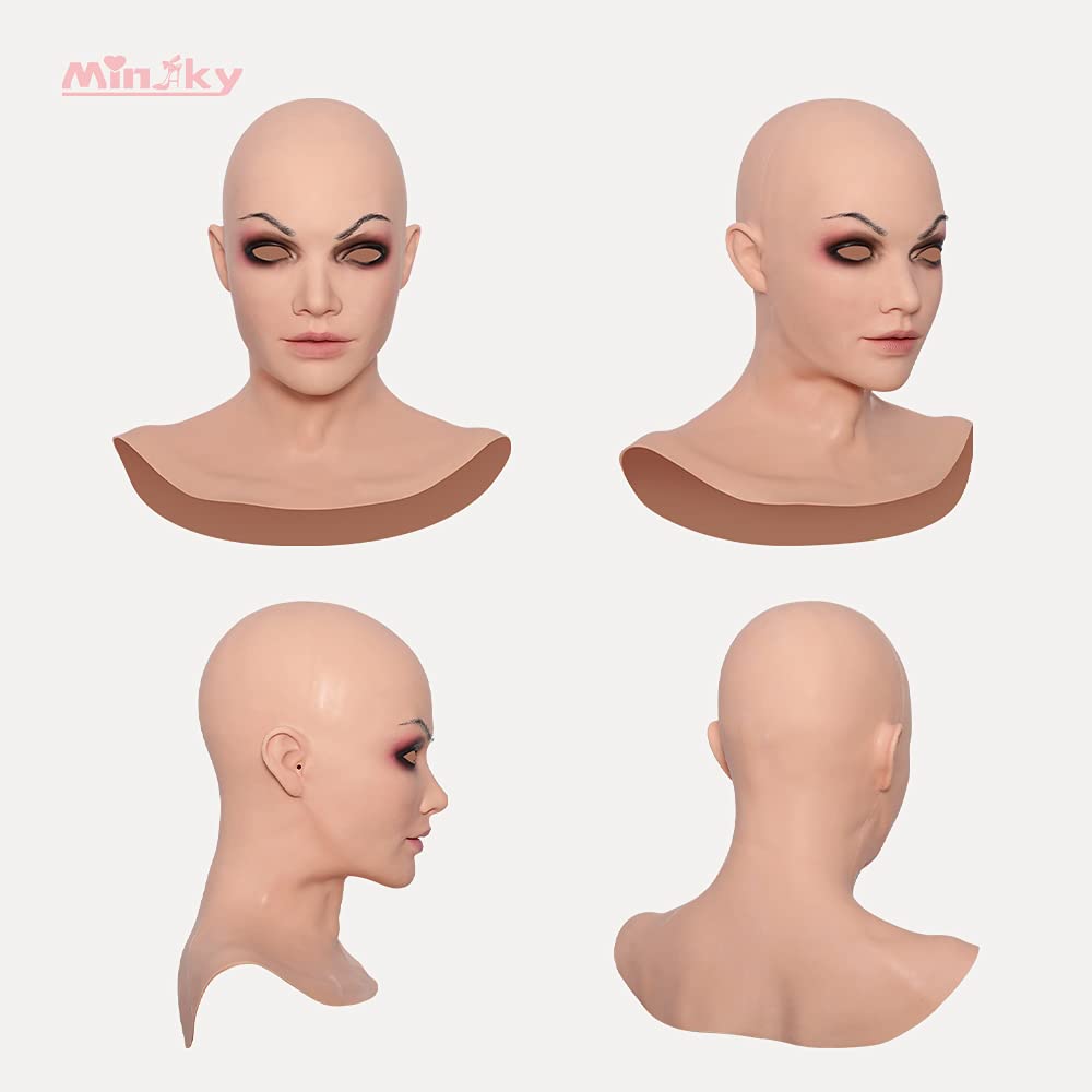 Silicone Head Mask Realistic Hand-Made Female Face for Crossdresser ...
