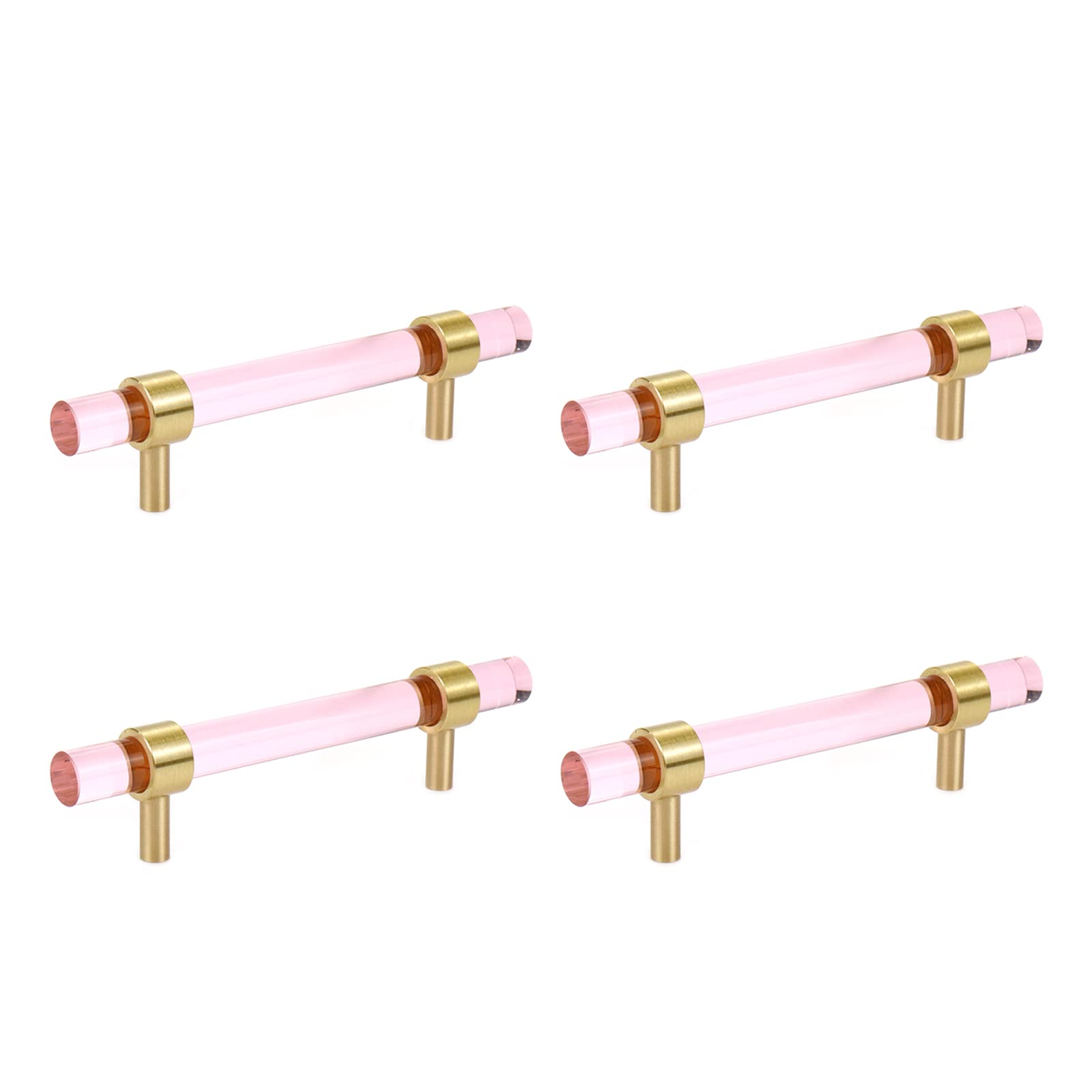 WDONAY Crystal Glass Drawer Pulls Double Hole Crystal Handle Brass Base ...