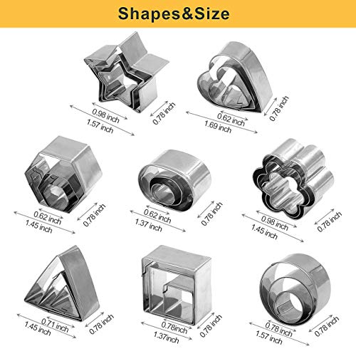 Cookie Cutter Small Shapes,24 Mini Geometric Shape Cutters Stainless ...