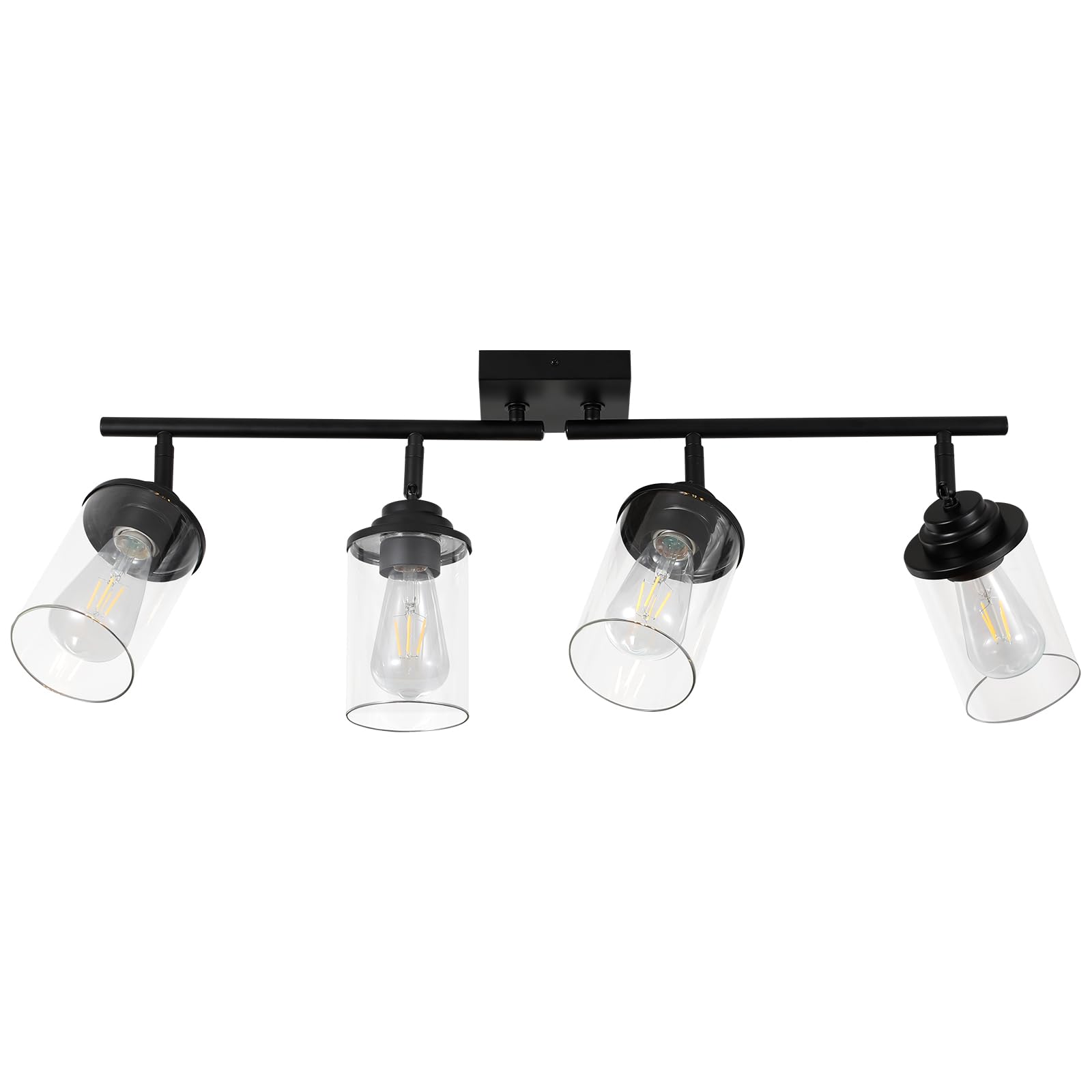 YILYNN 4-Light Black Track Lighting Fixtures, Modern Bathroom Vanity ...