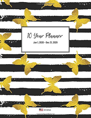 10 Year Planner: 2020-2029 - Ten Years (120 Months) - Monthly Calendar ...