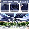 Amazon.com: FANPROMS Wedding Ceiling Drapes Navy Blue Chiffon Fabric ...