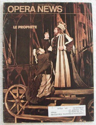 Opera News Magazine. January 29, 1977. Single Issue Magazine. Volume 41 ...
