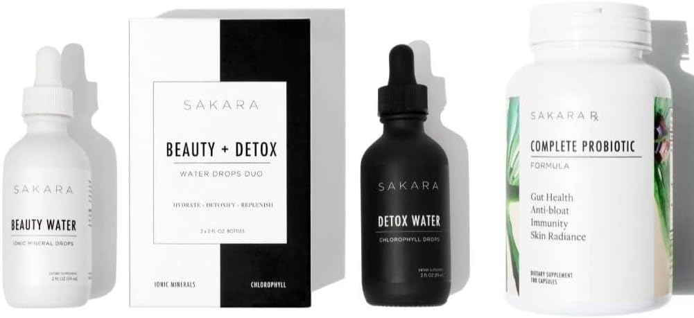 Amazon.com: SAKARA Beauty Water + Detox Water Drops & Complete ...