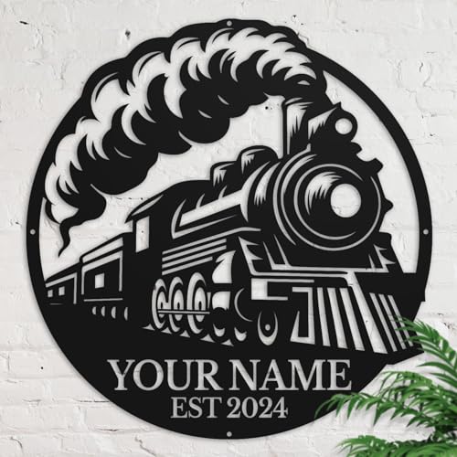 Amazon.com: Personalized Train locomotive Name metal Signs,Custom Train ...