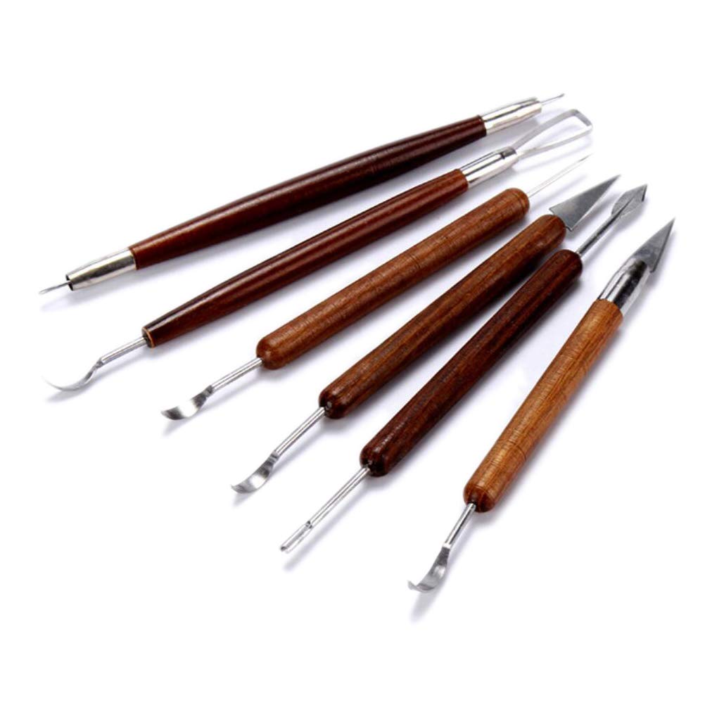 Buy 6 in 1 Basic Double Ended Clay Sculpture Modeling Tools Wooden ...