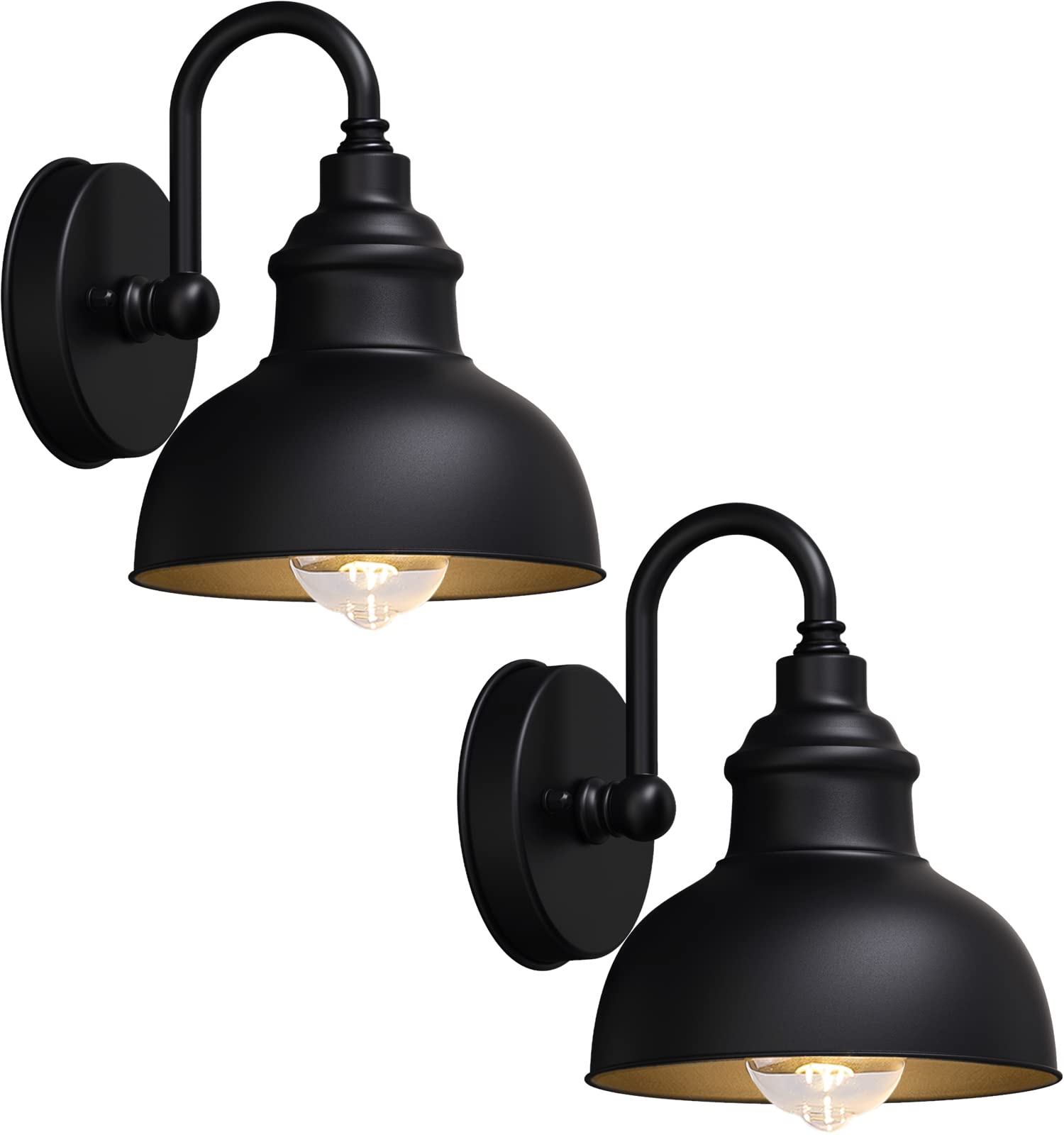 DENGNBJ Farmhouse Outdoor Light Fixture, Small Gooseneck Barn Light ...