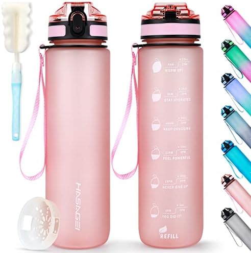 HASAGEI Sports Trinkflasche 1L Wasserflasche BPA Frei Tritan Sportflasche mit Verschlussdeckel ...