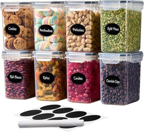 Amazon.com: DWËLLZA KITCHEN Airtight Food Storage Container Set - 8 ...