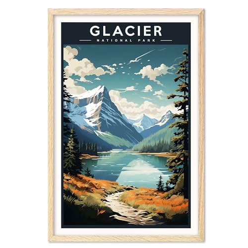 Amazon.com: Glacier Poster, Glacier National Park Poster, Glacier Wall ...