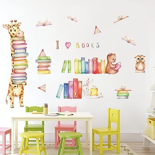 Amazon.com: Mfault Time to Read Animals Wall Decals Stickers ...