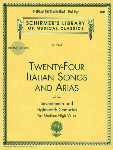 24 Italian Songs And Arias Medium High Voice 24 Italian Songs And Arias ...