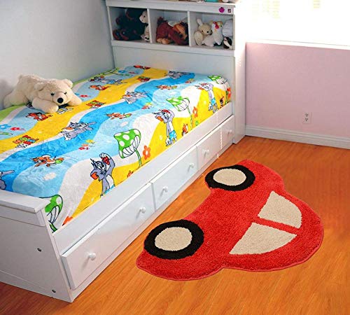 Buy Good Price Kid's Microfiber Soft Car Design Mat (45x70 cm, Red ...