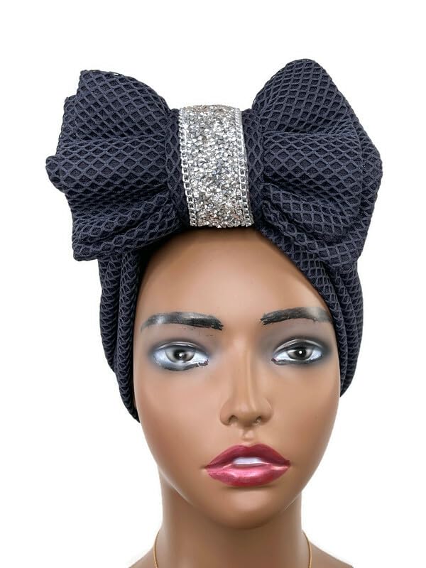 Amazon.com: Pre tied turban | cancer head cover | front bow turban ...