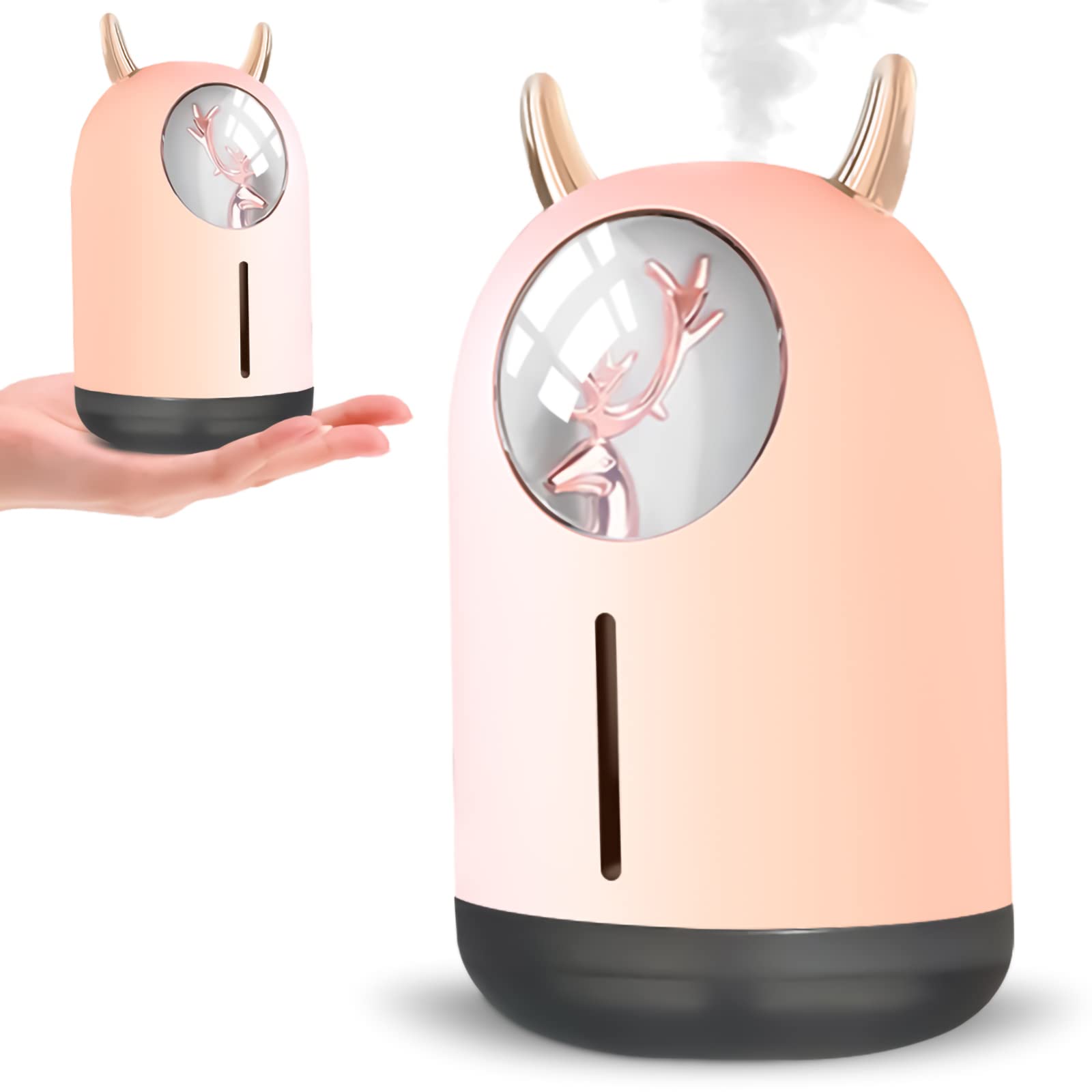 PUOENFGR Humidifiers For 0.6L Small Portable Cute Deer,Fog Out Fine and ...