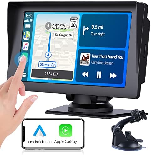 LAMTTO Portable Carplay Screen for car Android Auto Car Stereo with Car ...