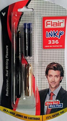 FLAIR Inky Series Silver Liquid Ink Fountain Pen Blister Pack | Free 2 ...