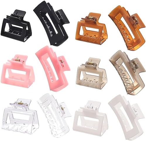 Amazon.com : Alemaky 12 Pack Square Claw Clips, Big and Small Neutral ...