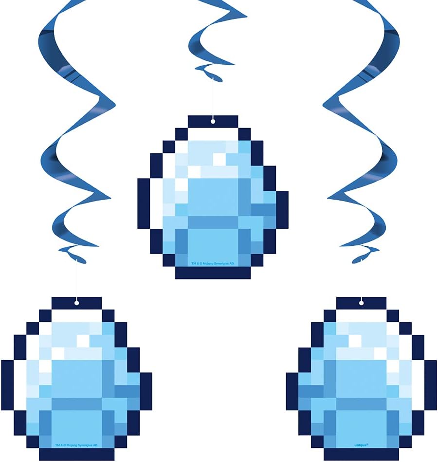 Amazon.com: Multicolor Minecraft Hanging Swirl Decorations (26") 3 ...