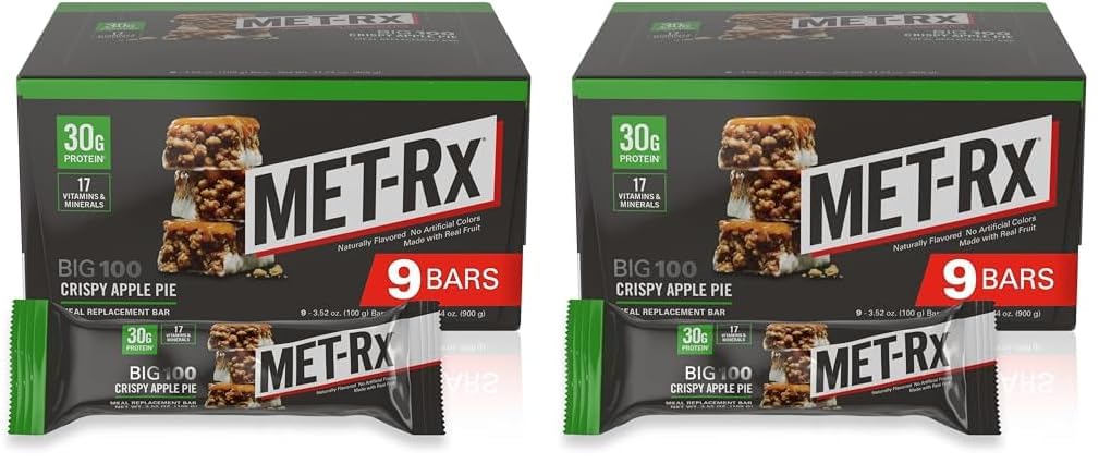 Amazon.com : MET-Rx Big 100 Colossal Protein Bars, Crispy Apple Pie ...